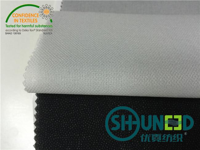 Double Dot Interfacing Material , PA Coating PCC Interlining Shrinkage ...