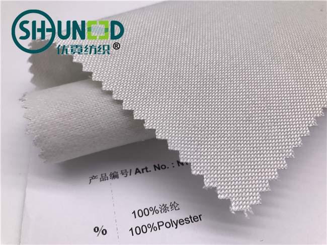 Plain Weave Polyester Woven Interlining Fabric Single Side Brushed For ...