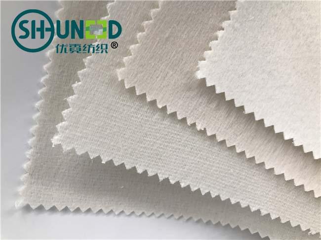 100% Polyester Plain Weave Woven Tie Interlining Fabric Single Side Brushed