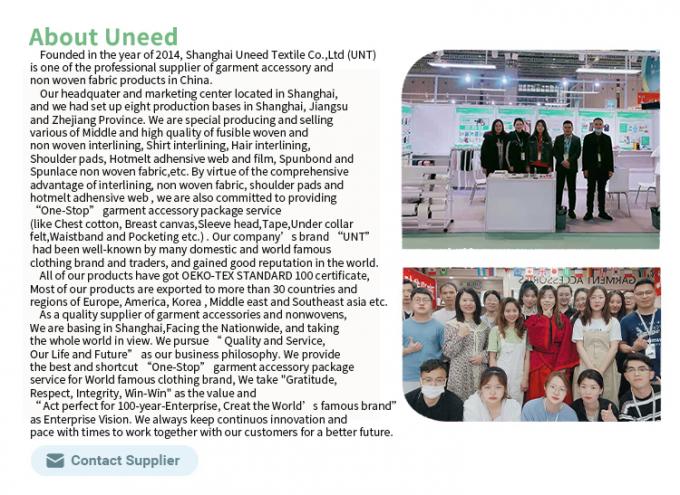 Custom 100% Cotton Shirt Collar Interlining Woven Fusible Lining For ...