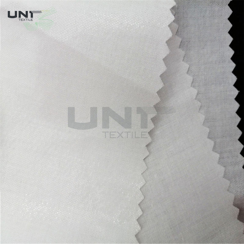 100% Cotton 30D * 30D Shirt Collar Interlining Woven Fusible Lining For ...