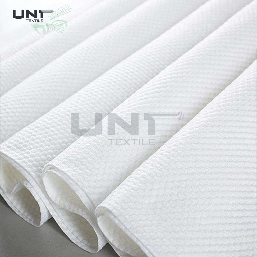 Pearl Dot Pattern Spunlace Nonwoven Fabric Cross Lapping 10cm Width