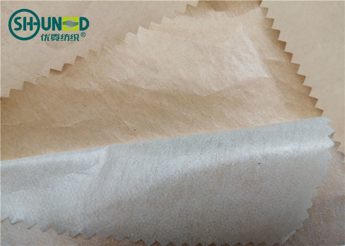 Two Layers Lightweight Fusible Interfacing Non Woven Brown Kraft Paper ...